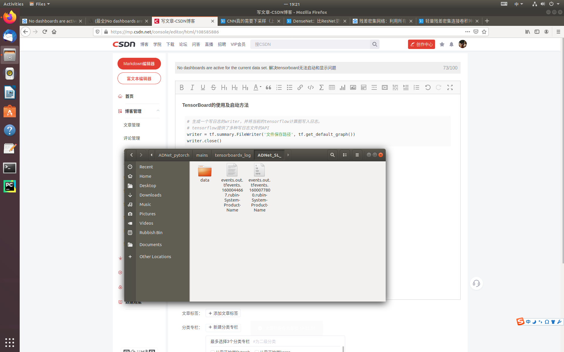 No Dashboards Are Active For The Current Data Set 解决tensorboard无法启动和显示问题 Csdn博客