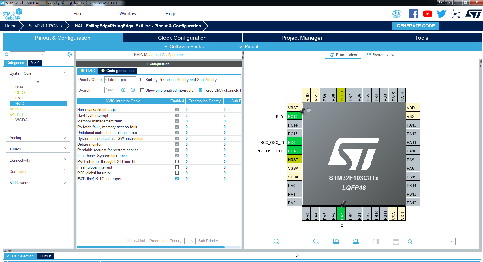 HAL GPIO中断函数里区分下降沿和上升沿_hal库中如何判断中断是上升沿触发还是下降沿-CSDN博客
