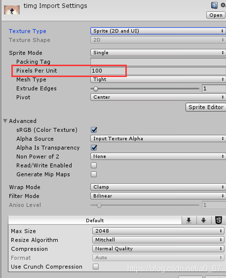 Unity:图片的一个像素单位对应unity中的一个距离单位 Unity2d单位换算 Csdn博客