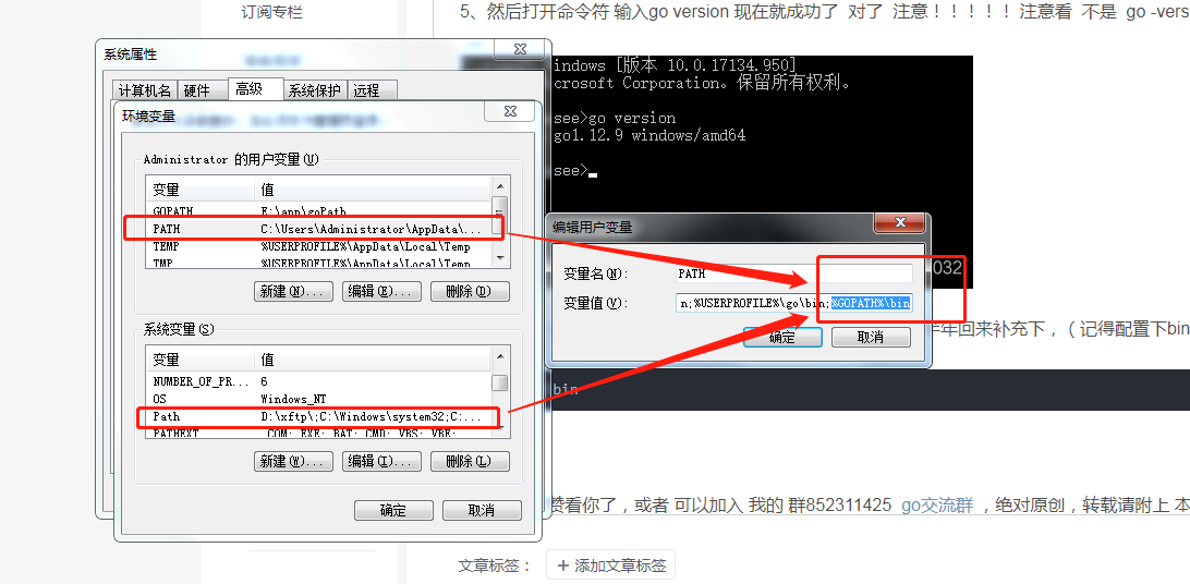 go语言安装及配置解决方案（GOPATH指向其他盘目录）_go 配置path cache-CSDN博客