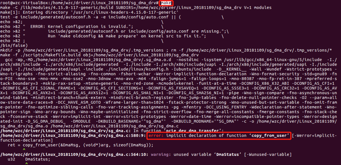 Linux驱动编译错误:implicit Declaration Of Function “copy Form User”,“copy To User“ Linux Implicit