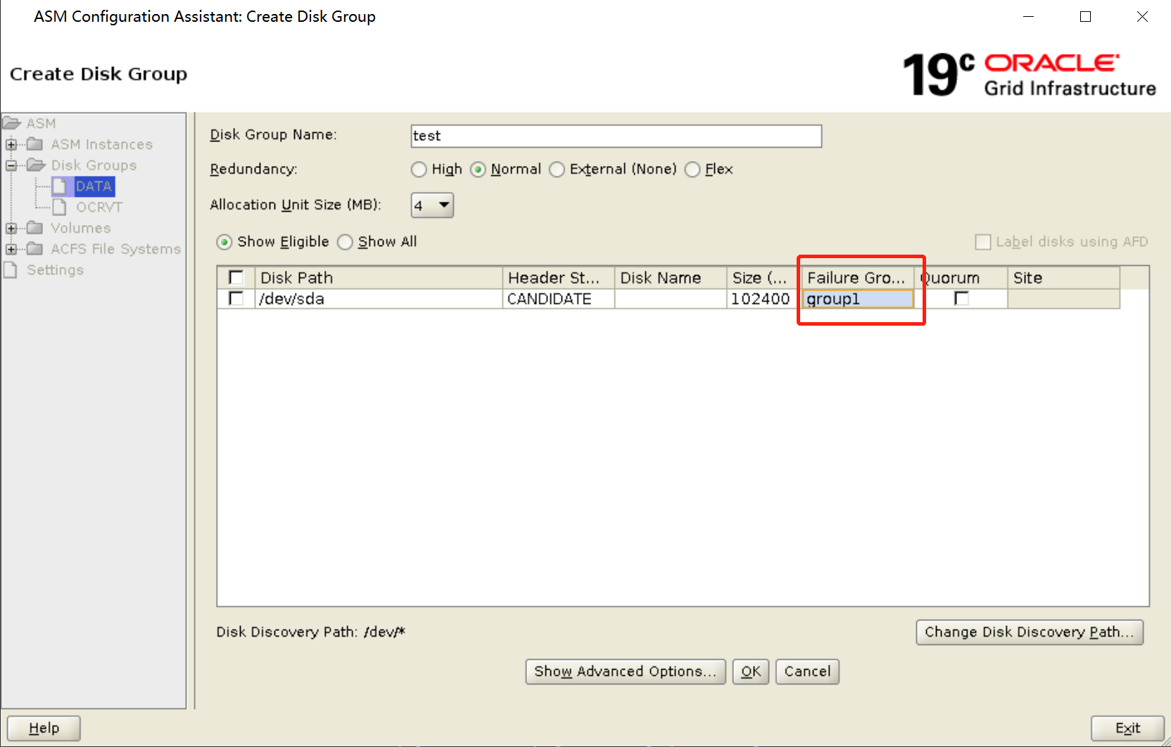 Oracle ASM磁盘组冗余机制(Failure group)_oracle failgroup-CSDN博客