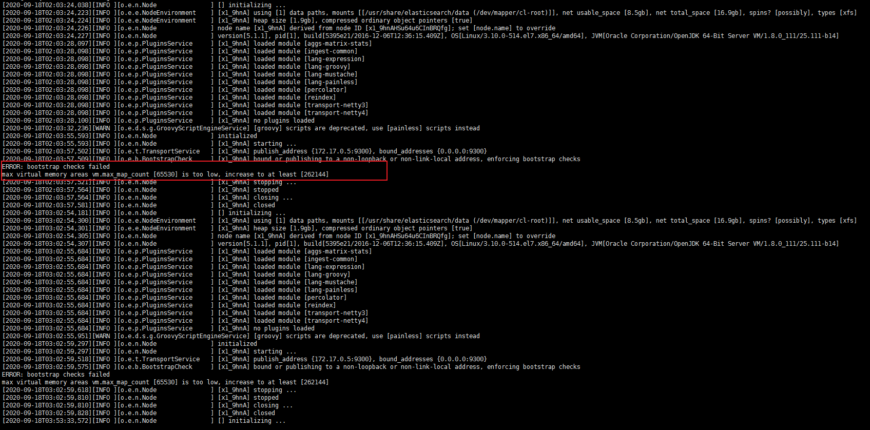 解决报错max virtual memory areas vm.max_map_count [65530] is too low, increase to at least [262144 ...