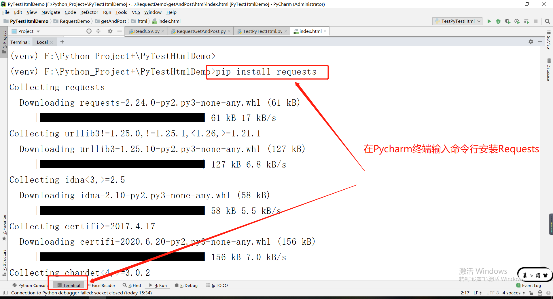 Requests测试接口 学习基础知识值Requests在PyCharm的安装以及相关操作get/post案例Demo_pycharm ...