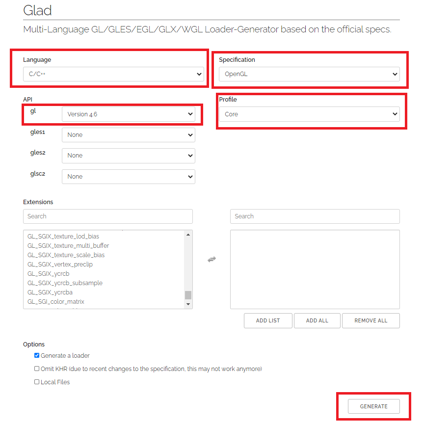 使用GLAD加载OpenGL的库_glfw 调用opengl版本-CSDN博客