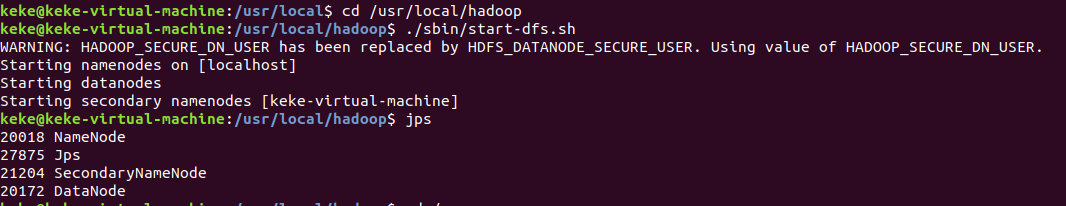 在ubuntu下进行HDFS伪分布式环境搭建（学习用）_ubuntu hdfs上课练习案例-CSDN博客