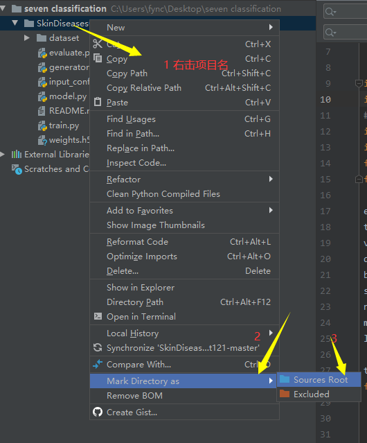 pycharm中通过 Mark Directory As里的Sources Root解决调用文件报红问题_pycharm mark directory as-CSDN博客