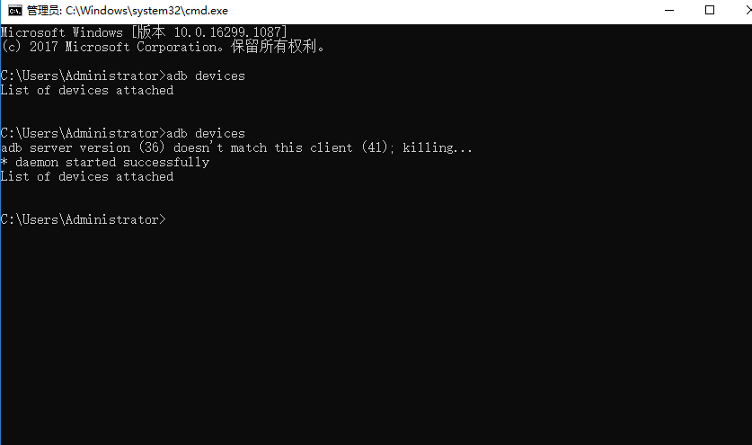 Adb Server Version 36 Doesn‘t Match This Client 41解决adb Server 