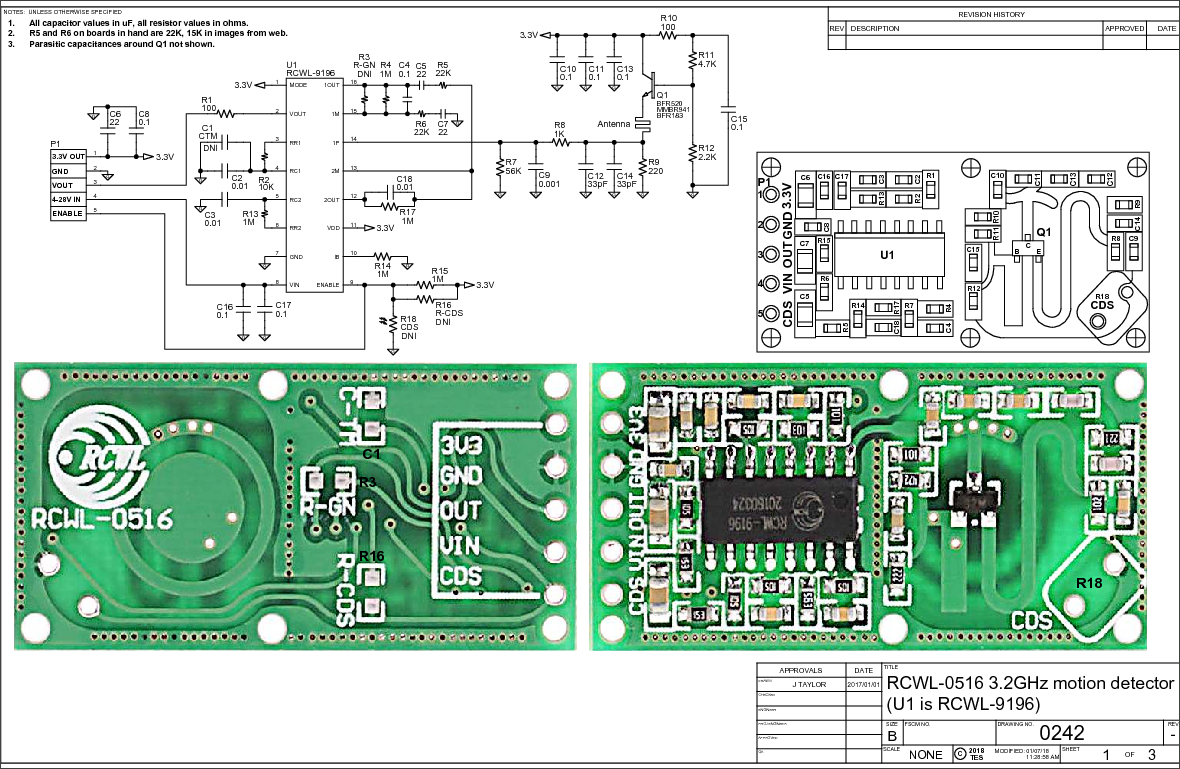 RCWL-0516微波雷达感应开关 人体感应传感器，迷你多普勒雷达-CSDN博客