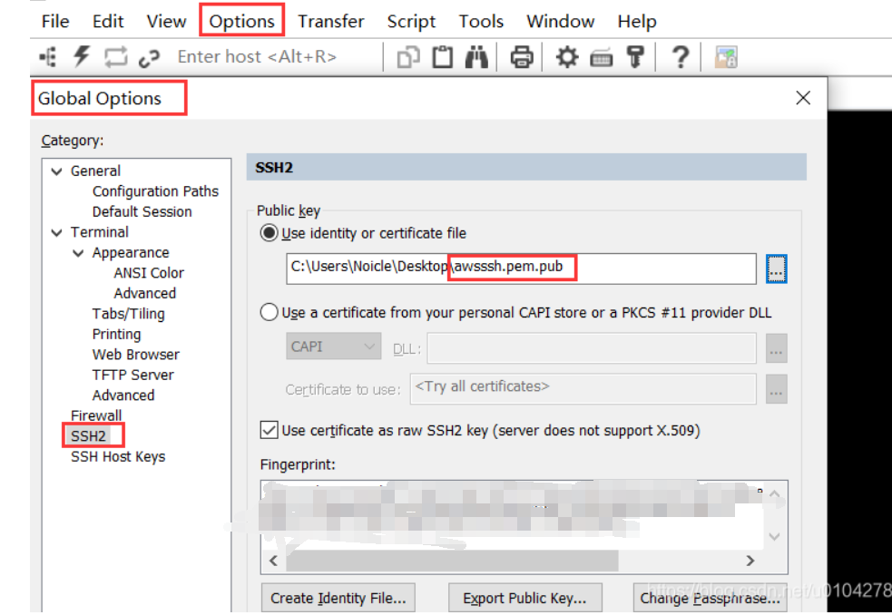 AWS创建.pem文件后使用SecureCRT(Putty)等工具登录_putty pem登录-CSDN博客