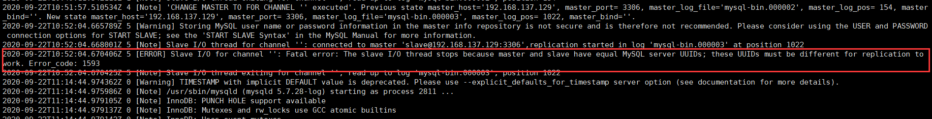 解决MySQL主从复制时主机和从机UUID相同问题_rockylinux配置mysql主从同步总是显示uuid一样,io线程no状态-CSDN博客