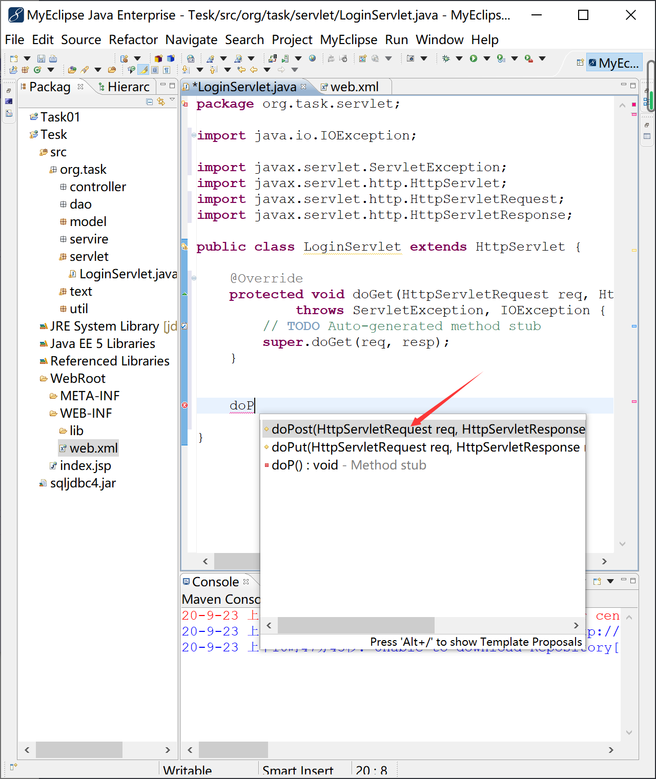 servlet的doGet、doPost方法的使用_dopost和doget如何生成-CSDN博客