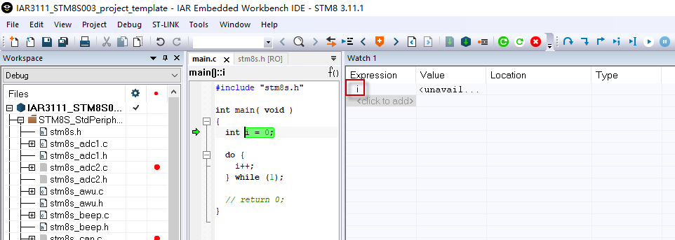 IAR3.11.1 搭建 STM8S003 模板工程_iar for stm8 3.11.1 最新版-CSDN博客