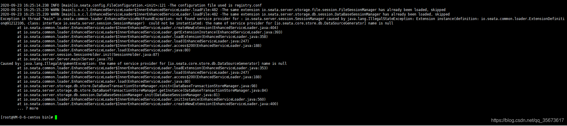 Seata Server启动报错:the Name Of Service Provider For [re Store Db Datasourcegenerator
