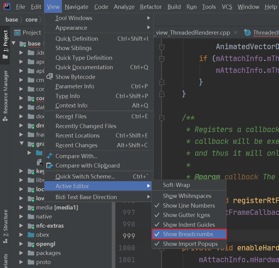 Android Studio在代码编辑区下方显示光标所在类名和方法名_android studio 展示类名 方法名-CSDN博客