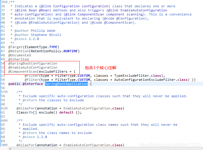 Springboot注解 Springbootapplication的分析 在spring Boot中 可以使用