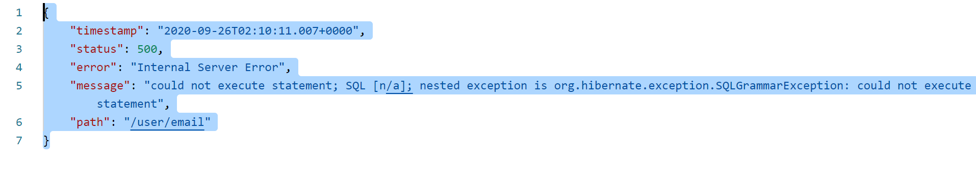 “could Not Execute Statement； Sql [n A]； Nested Exception Is Org Hibernate Exception