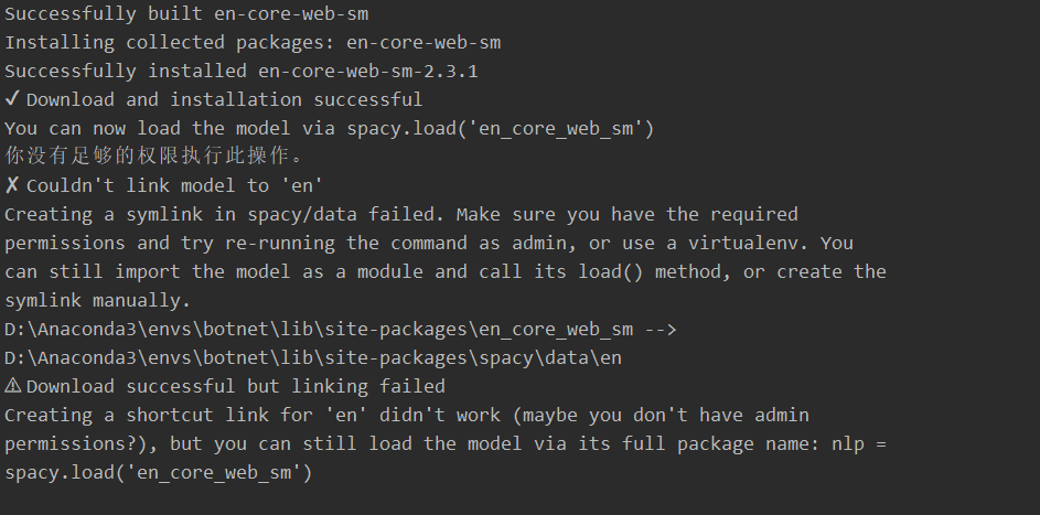 cant find model en. It doesn’t seem to be a shortcut link..._cannot ...