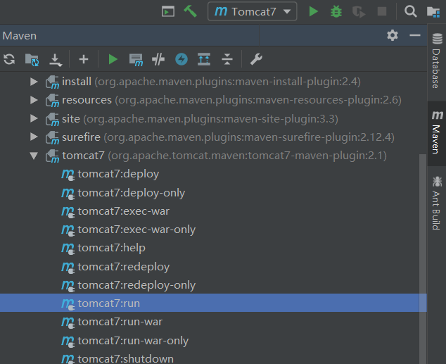 IDEA使用Tomcat7插件运行Web项目_idea tomcat7:run-CSDN博客