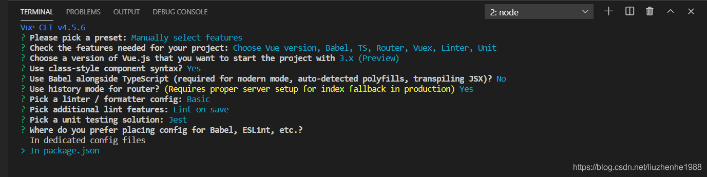 【vue】第一种创建vue项目的方式:通过终端命令创建vue项目(vue Create Testvueapp) Csdn博客