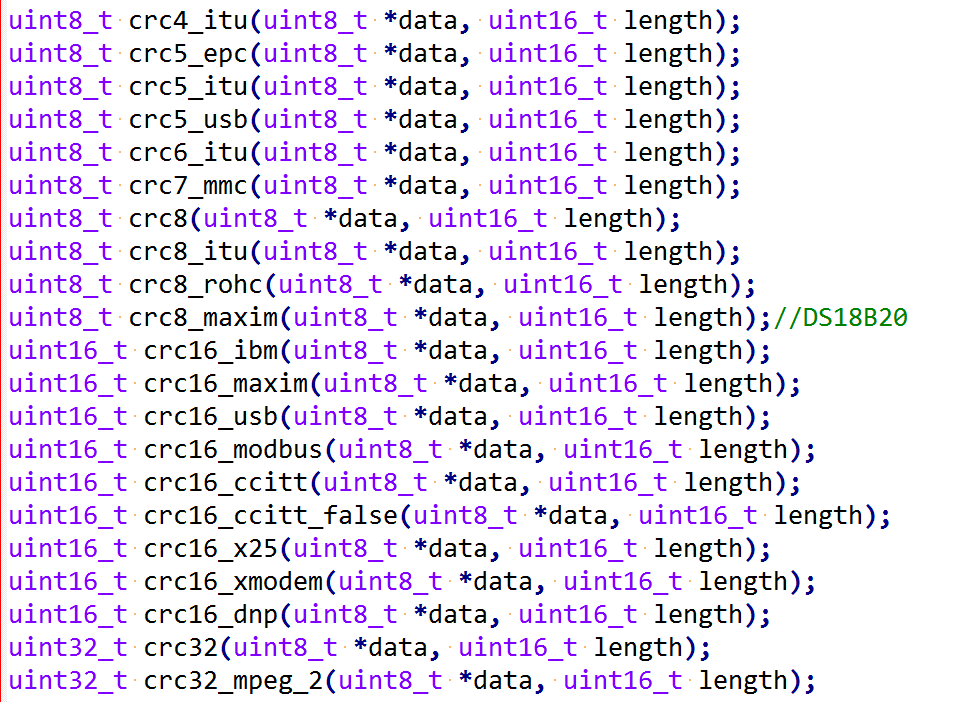 21个常用的CRC参数模型C语言实现_常用crc参数模型-CSDN博客