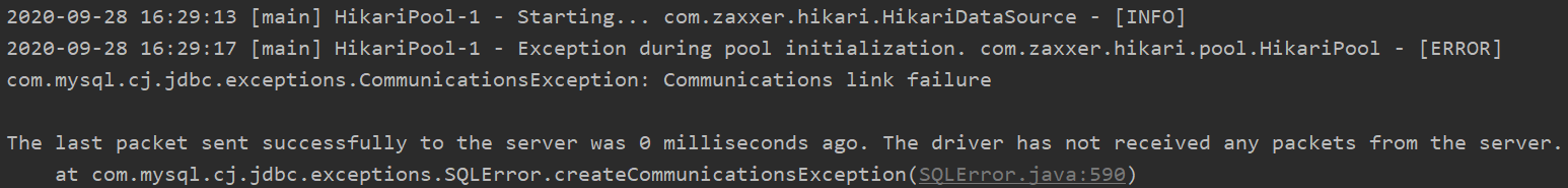 HikariPool-1 - Exception during pool initialization. com.zaxxer.hikari.pool.HikariPool_月挚古儿的博客 ...