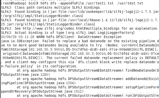 Hdfs使用appendtofile报错warn Hdfsdfsclient Datastreamer Exception Ioexception Failed Csdn博客 8720