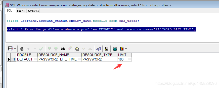 Oracle查看密码过期策略及修改oraclel数据库密码策略查询 Csdn博客 6049