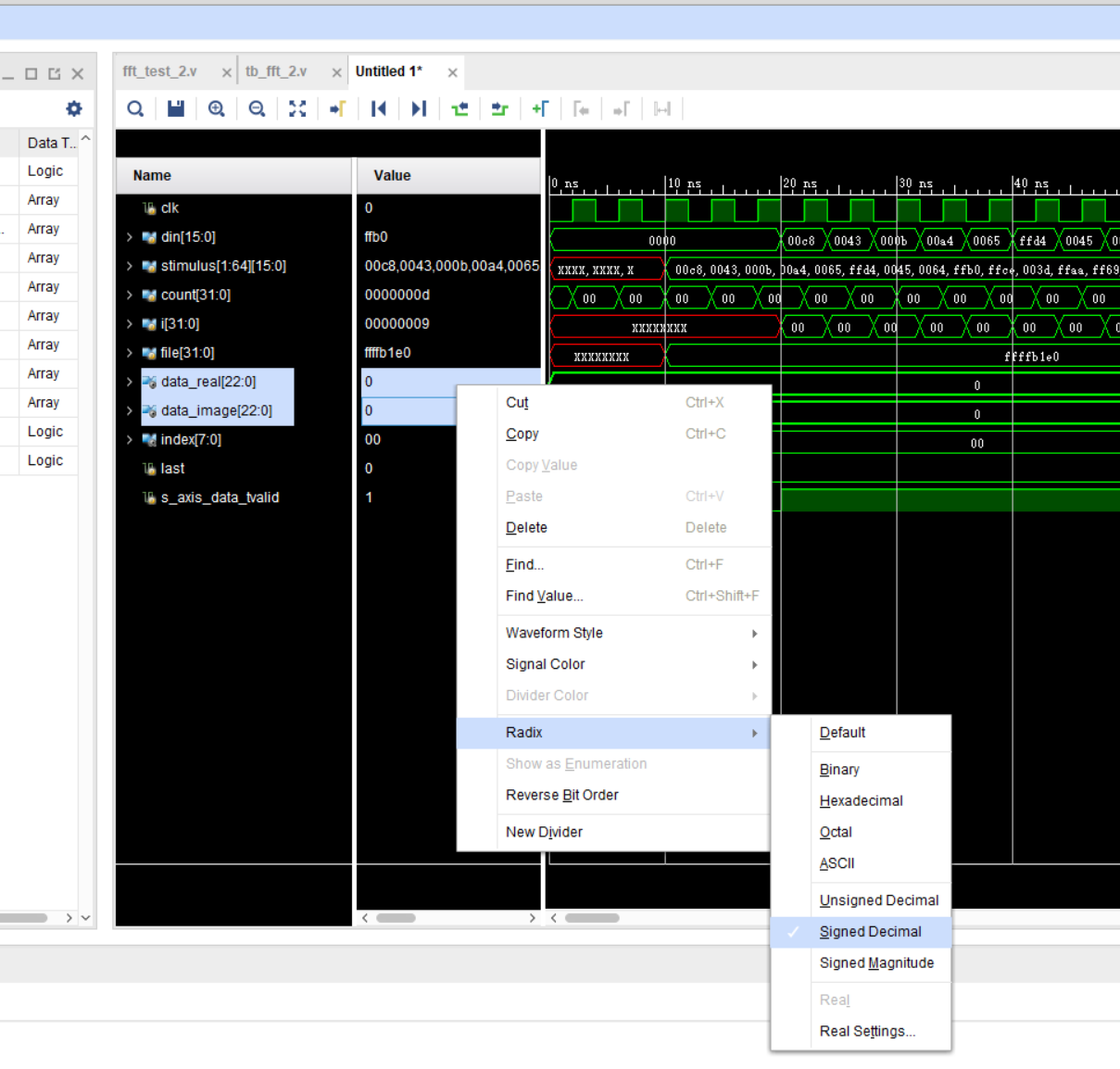 实例化FFT（vivado） 以及matlab和fpga的fft结果对比_matlab和vivado fft结果不一样-CSDN博客