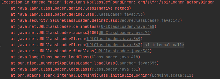 spark报错jjava.lang.NoClassDefFoundError: org/slf4j/spi/LoggerFactoryBinder - 鹤望兰号 - 博客园