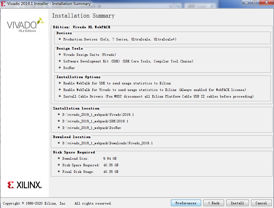 Vivado 2019 WebPACK(免费版) 安装教程与避雷_vivado webpack-CSDN博客