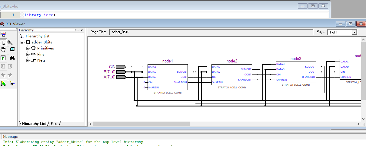 VHDL:在Quartus II里编写8位加法器（第一次由代码得到电路图）_8位全加器vhdl代码-CSDN博客