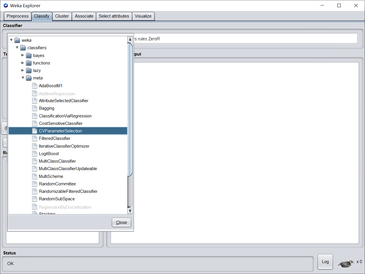 Weka(二)—Classification(糖尿病数据集&Cross-validation交叉验证&meta-classifier(CVParameter)&Weka Knowledge ...