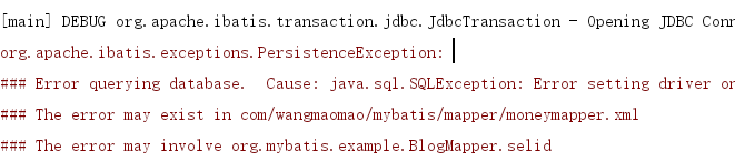 Error querying database. Cause: java.sql.SQLException: Error setting driver on ...