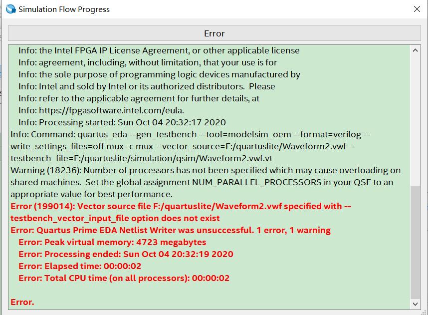Quartus Prime基本使用方法及仿真遇到的错误_“quartus prime 波形仿真出错”-CSDN博客