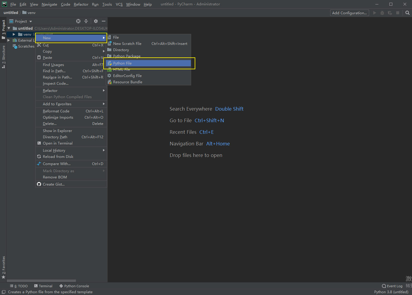 Python编程学习第五课之Pycharm基本用法（一）如何新建一个项目工程_pycharm创建项目可用于所有项目是什么意思-CSDN博客