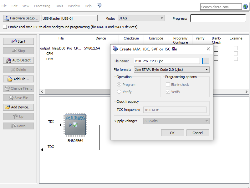 ALTERA CPLD offline programming scheme design (MCU analog JTAG ...