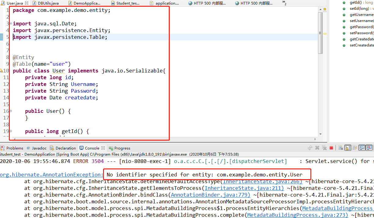 No Identifier Specified For Entity Com Example Demo Entityer Programmer Sought