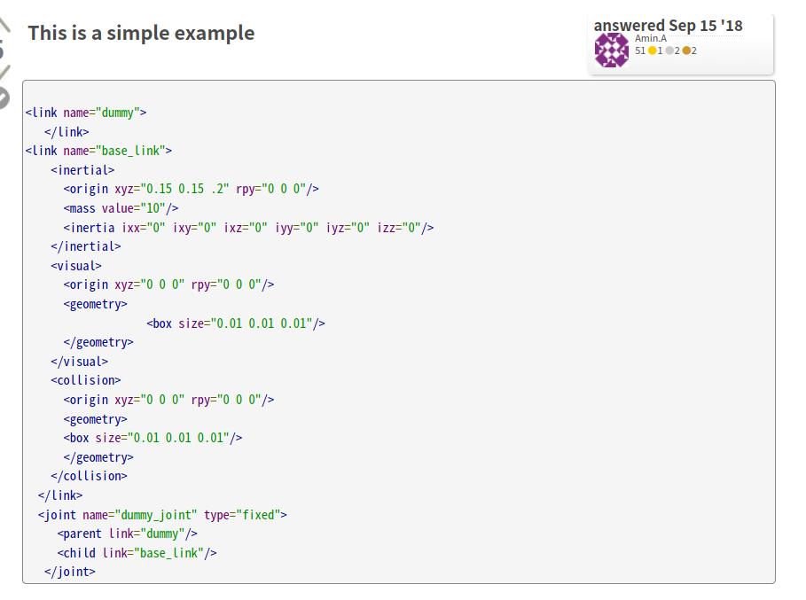 ROSERROR : The root link_base has an inertia specified in the URDF, but ...