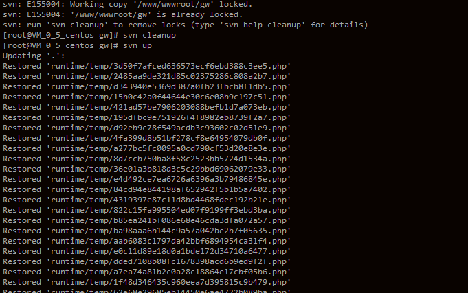 svn up时，提示 Can‘t move ‘项目目录/.svn/tmp/svn-iq3Ec4‘ to ‘/项目目录/public/.user.ini Operation not ...
