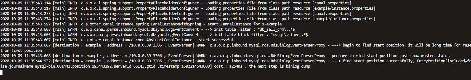 【Canal】 Error:com.alibaba.otter.canal.common.alarm.LogAlarmHandler - destination:example[java.io ...