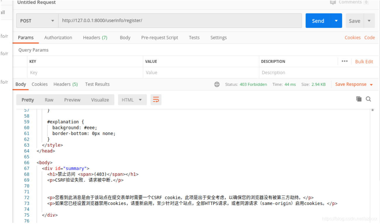 Postman填充csrf遇到获取不到token问题 An Expected Csrf Token Cannot Be Found Csdn博客