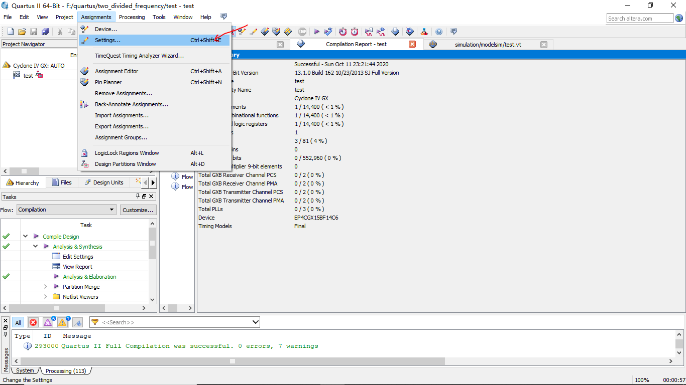 最详细的Quartus + Modesim完整波形仿真过程_quartus仿真波形-CSDN博客