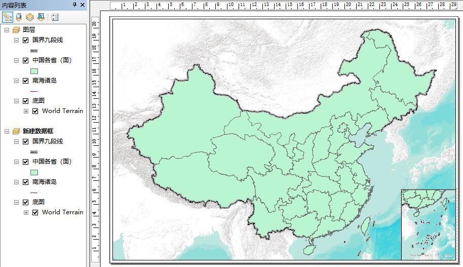 ARCGIS绘制南海图框_arcmap中国地图右下角怎么设置南沙群岛-CSDN博客