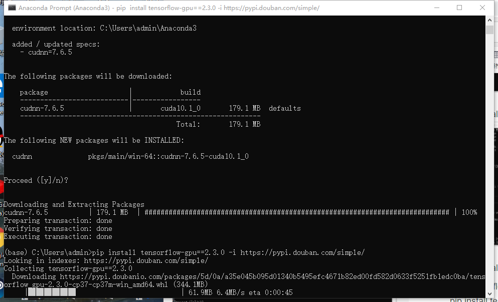 Tensorflow 2.3.0（比最新版本低一般）完整安装教程-2020/10/12_那个源有tensorflow-cpu2.3.0版本 ...