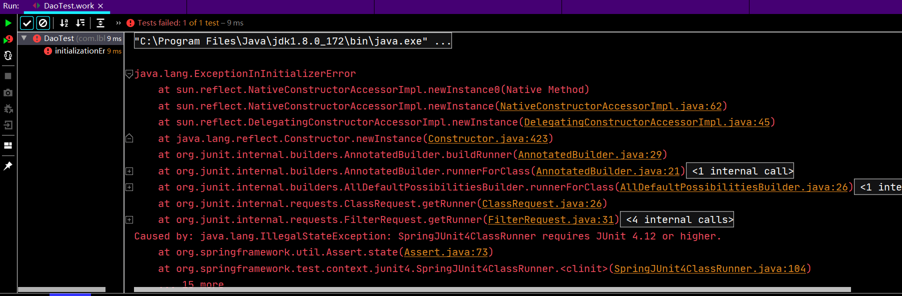 解决：java.lang.ExceptionInInitializerError。Caused by: java.lang.IllegalStateException ...