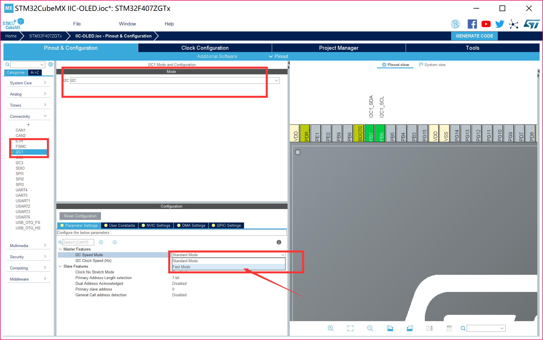 【STM32F4】HAL库 CubeMX(十)--------OLED显示实验（硬件iic）_正点原子olediic与stm32f4-CSDN博客