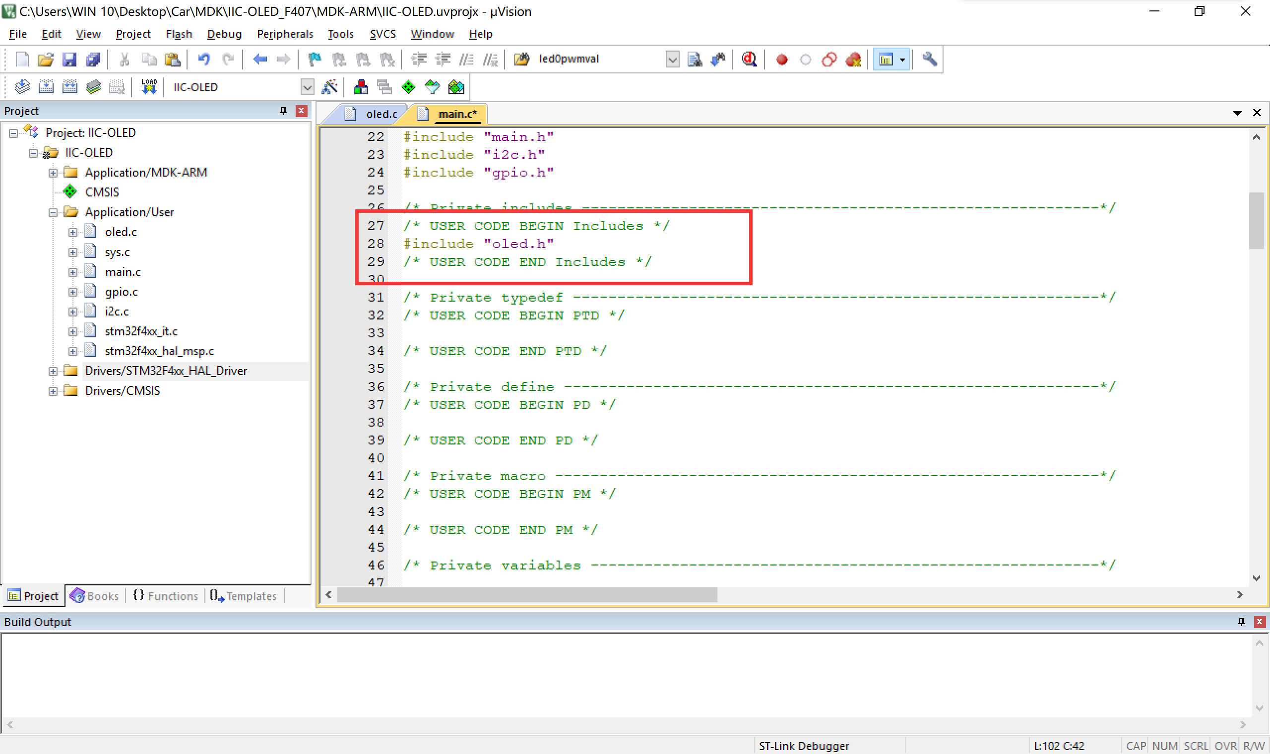 【STM32F4】HAL库 CubeMX(十)--------OLED显示实验（硬件iic）_正点原子olediic与stm32f4-CSDN博客