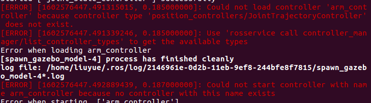 Could not load controller ‘arm_controller‘ because controller type ‘position_controllers ...