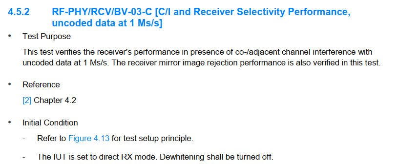 BLE_BQB Test_C/I and Receiver Selectivity Performance, uncoded data at ...